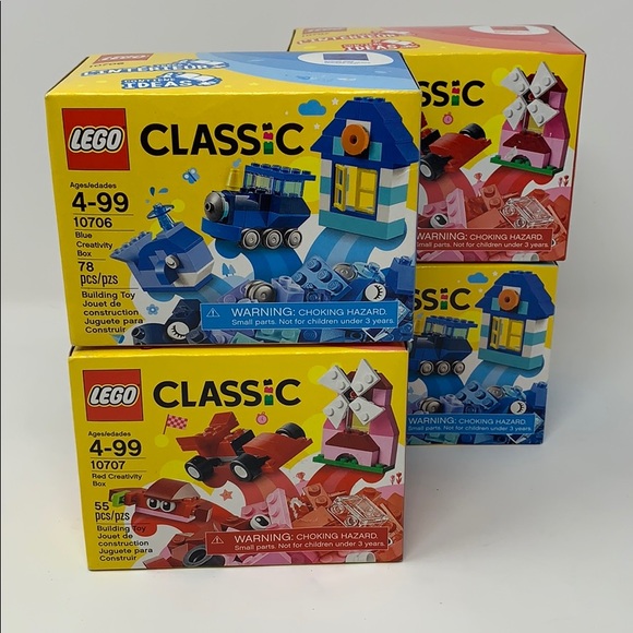 Lego | Accents | Lego Classic Red Blue Boxes Building Blocks | Poshmark